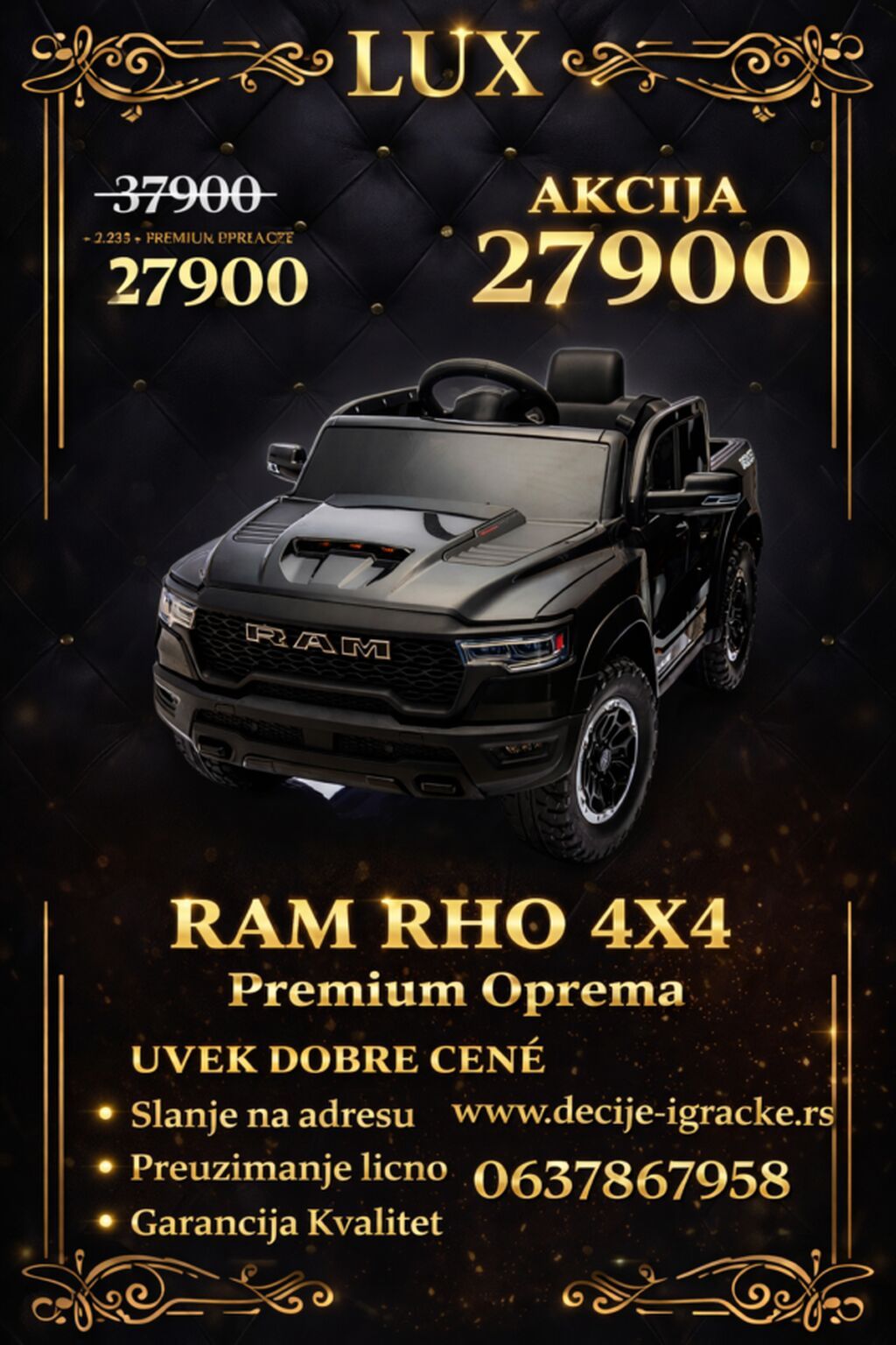 RAM RHO 4x4 – licencirani električni automobil za decu, Premium