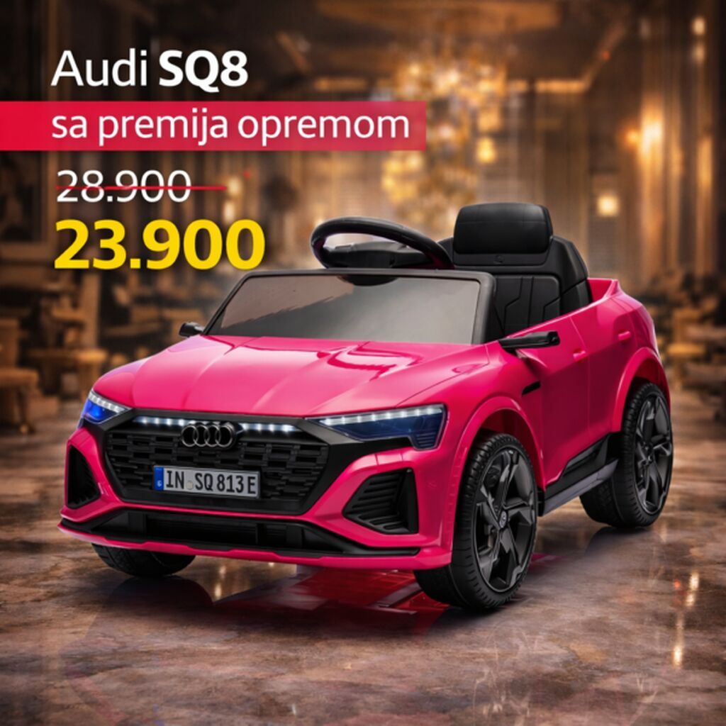 Audi SQ8 – Roze, sa premijum opremom Električni automobil za decu