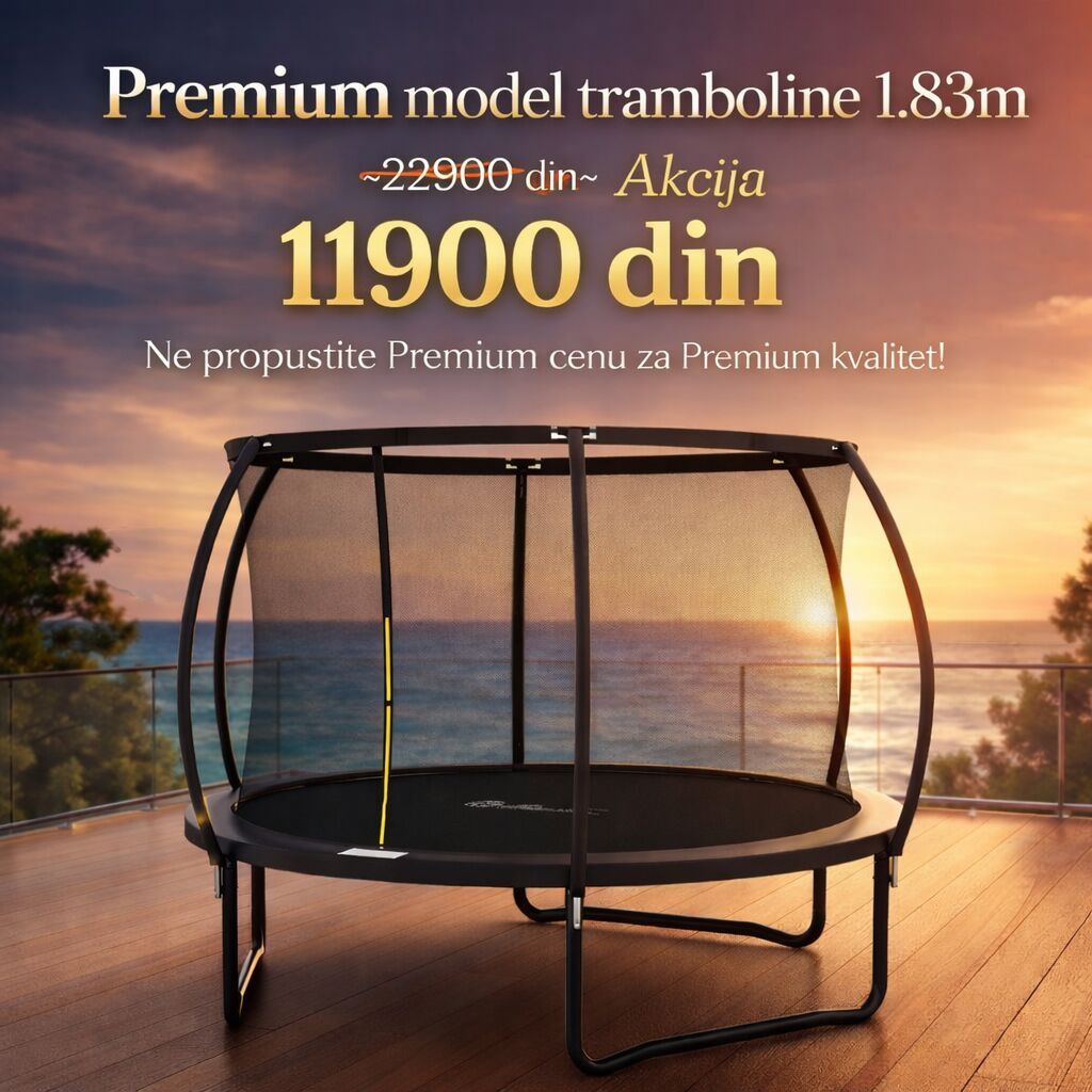 Premium trambolina 183 cm AKCIJSKA CENA– Sigurnost, stil i vrhunski