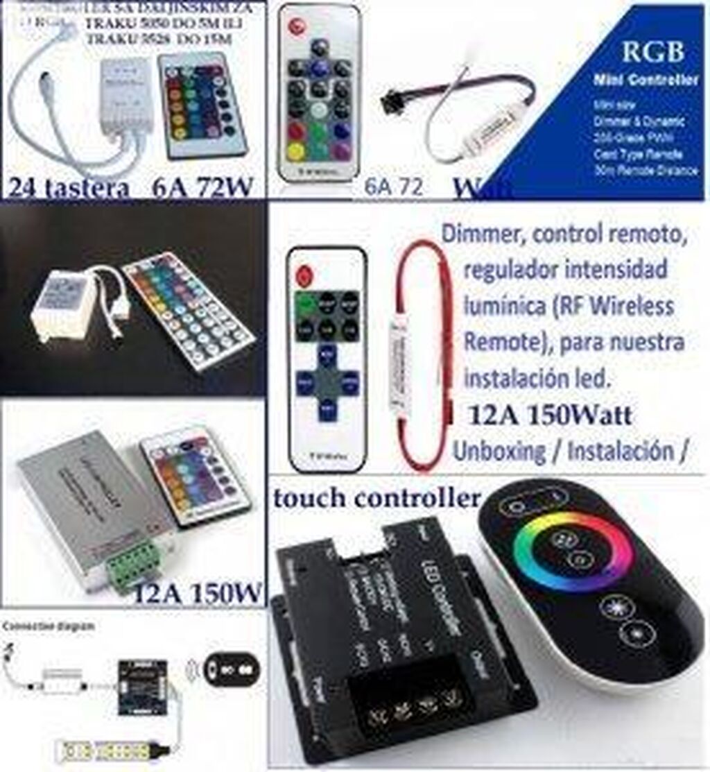    LED TRAKE SA VIŠE BAKRA RGB Profesional • WiFi • Bluetooth • RF