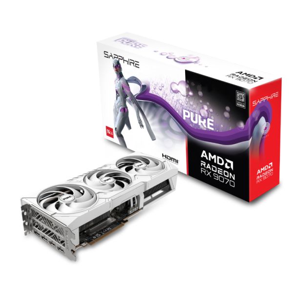 SAPPHIRE PURE RX 9070 GAMING OC 16GB (11349-02-20G) grafička karta bela