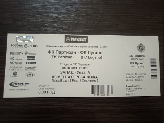 Partizan-Lugano 8.8.2024