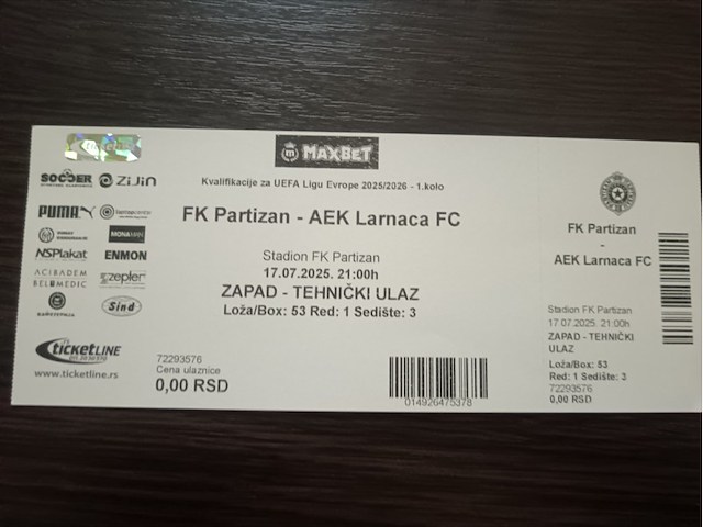 Partizan--AEK Larnaca 17.7.2025