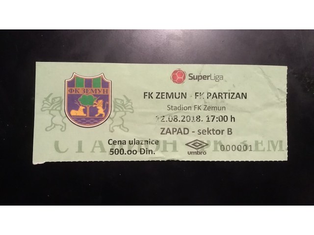FUDBAL: ZEMUN - PARTIZAN 12.08.2018