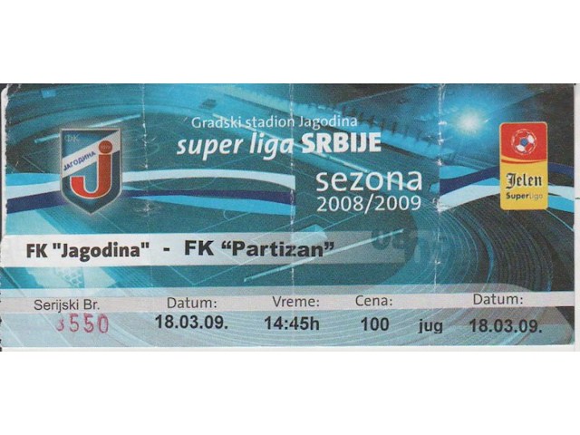 FUDBAL: JAGODINA - PARTIZAN 18.03.2009