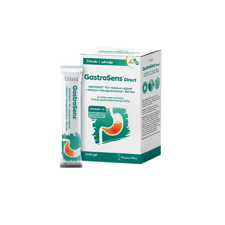 GastroSens® Direct Oralni Gel za Direktnu Primenu Kod Gorušice i Refluksa 15 Kesica