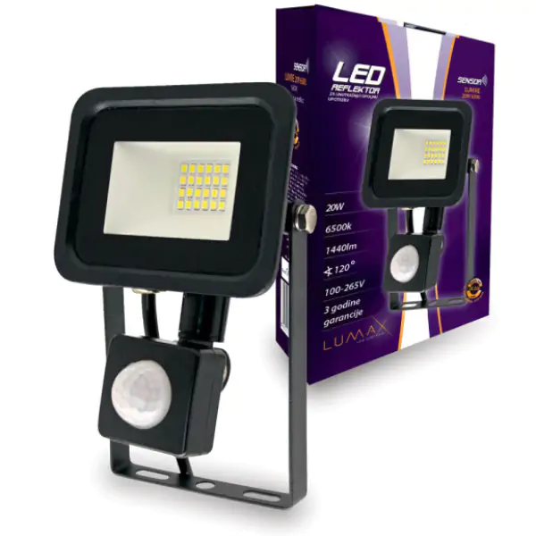 Led reflektor LUMRE-20W 6500 senzor 913OM