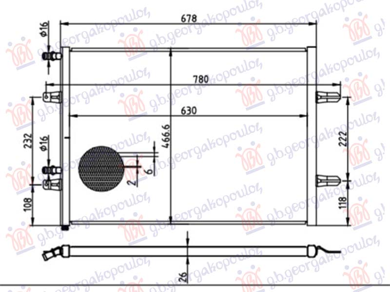 HLADNJAK MOTORA DODATNI 4.0 BENZIN (S) (652×458) AUDI A8 2013-2017 (4H2/4H8/4HC/4HL) (OEM: 4H0145804B)