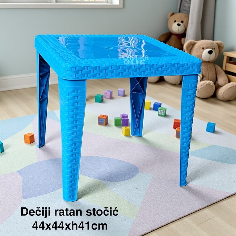 Dečiji stočić 44x44xH41cm RATAN PLAV