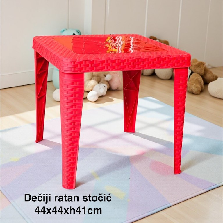 Dečiji stočić 44x44xH41cm RATAN CRVEN