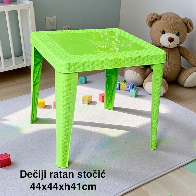 Dečiji stočić 44x44xH41cm RATAN KIVI ZELENA
