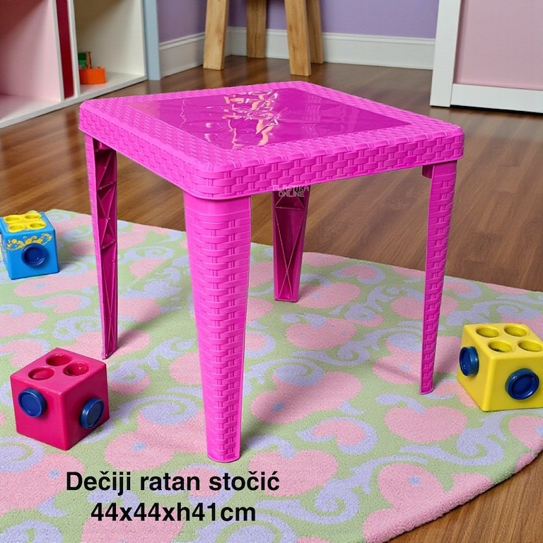 Dečiji stočić 44x44xH41cm RATAN ROZE