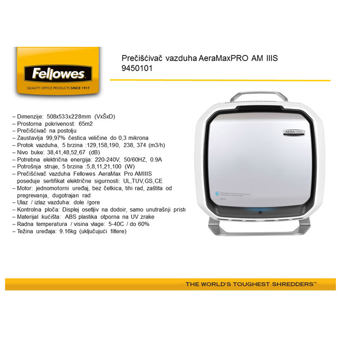 Prečišćivač vazduha AeraMaxPRO AM 3S Fellowes 9450101