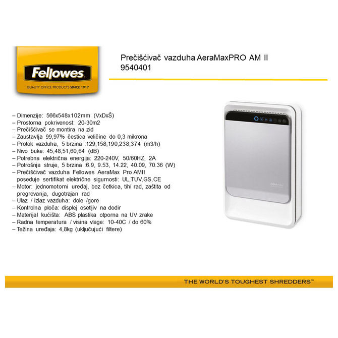 Prečišćivač vazduha AeraMaxPRO AM II Fellowes 9540401