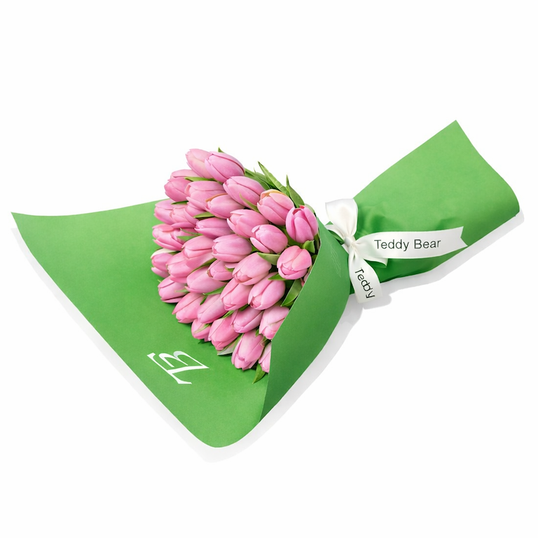 Teddy Bear ® PINK Tulip bouquets 101 (Buket sa lalama)