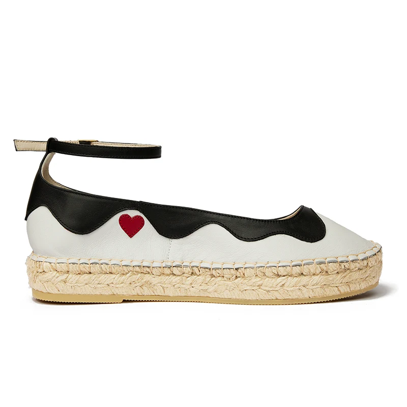 Burst of Love Espadrilles – Black and white nappa leather