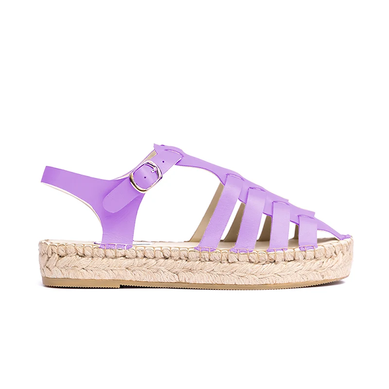 Espadrille leather sandals – Orchid Nappa leather