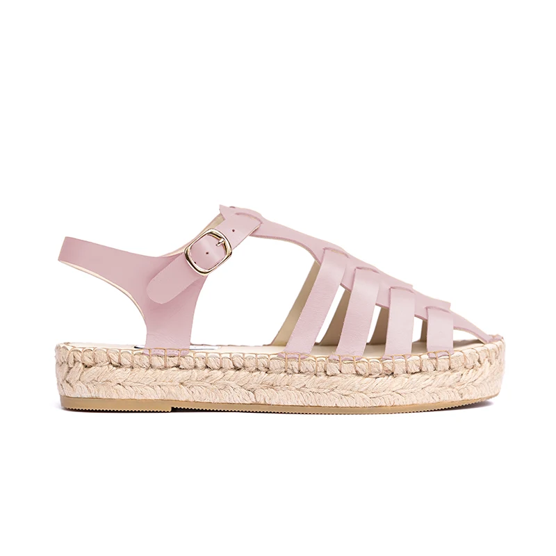 Espadrille leather sandals – Rosa Nappa leather
