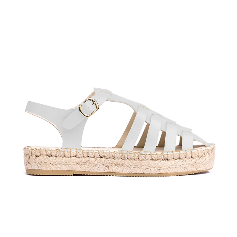 Espadrille leather sandals – White Nappa leather