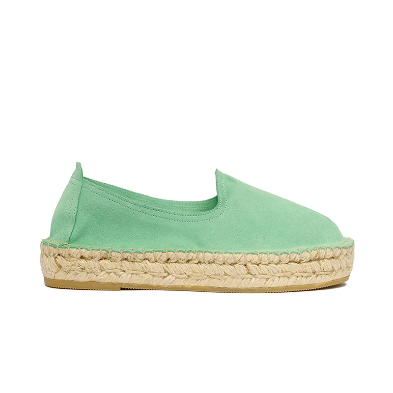 Woman’s classic loafer espadrilles – Aventurine suede leather
