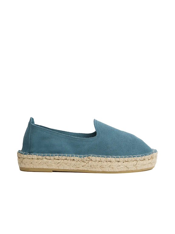 Woman’s classic loafer espadrilles – Baltic Blue suede leather