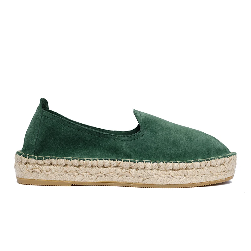 Woman’s classic loafer espadrilles – Basilico suede leather