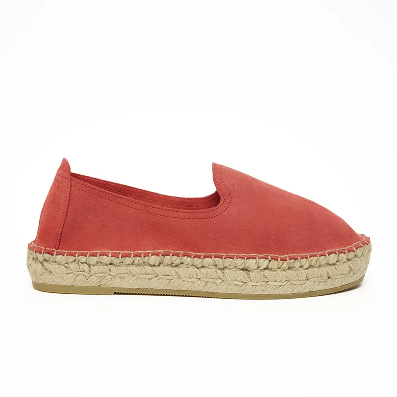 Woman’s classic loafer espadrilles – Parrot suede leather