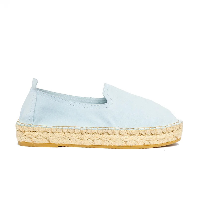 Woman’s classic loafer espadrilles – Pastel suede leather
