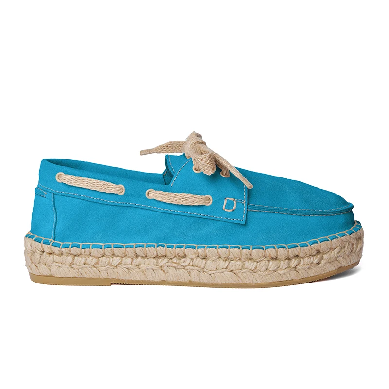 Women’s boat shoe espadrilles – Atlas suede leather