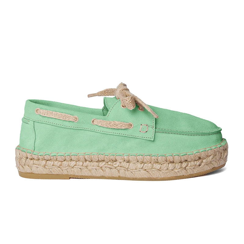 Women’s boat shoe espadrilles – Aventurine suede leather