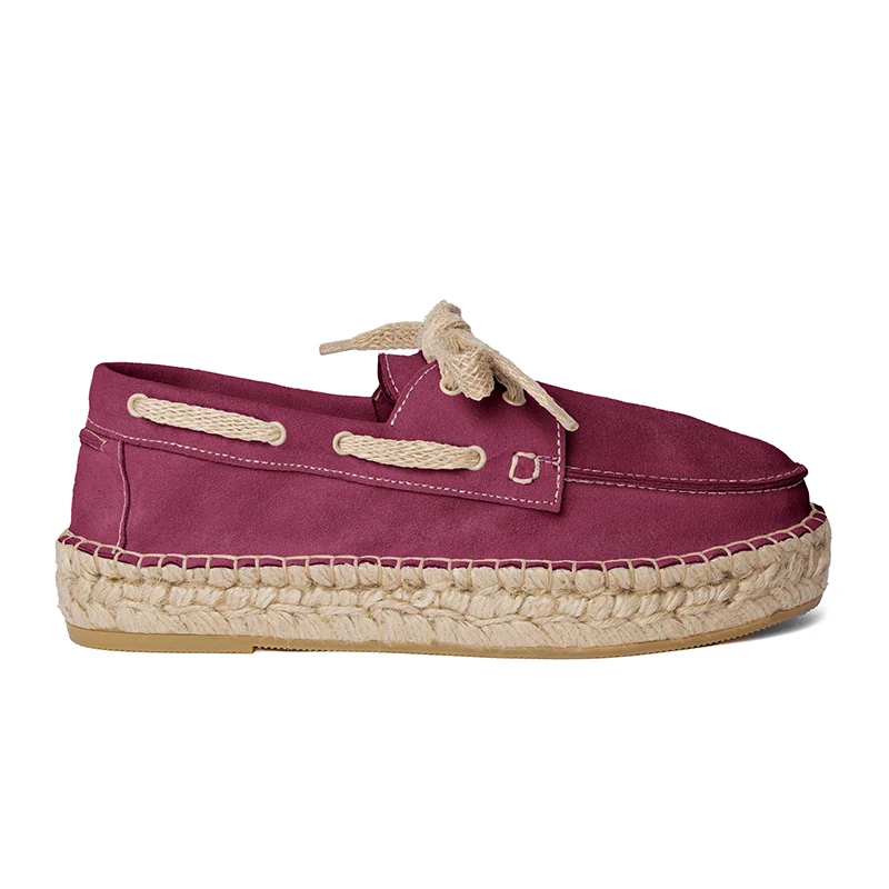 Women’s boat shoe espadrilles – Cardinal suede leather
