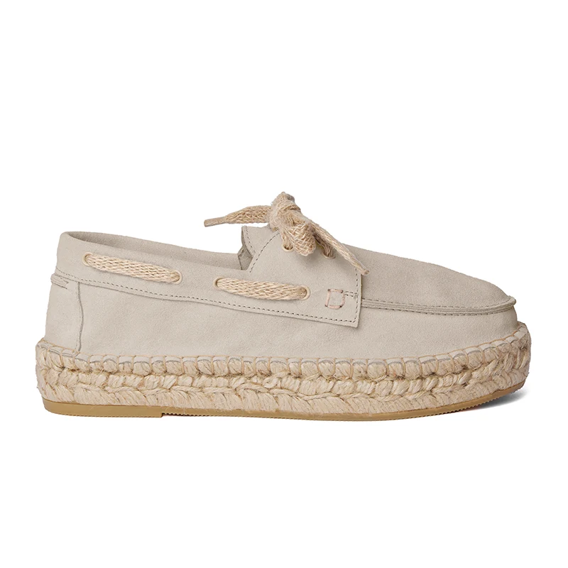 Women’s boat shoe espadrilles – Earth suede leather