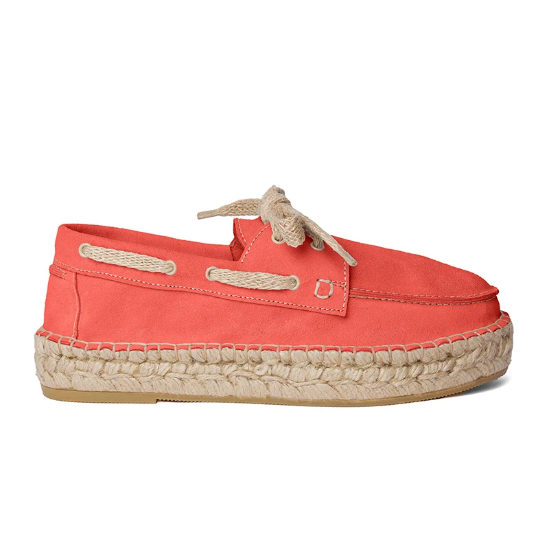 Women’s boat shoe espadrilles – Parrot suede leather