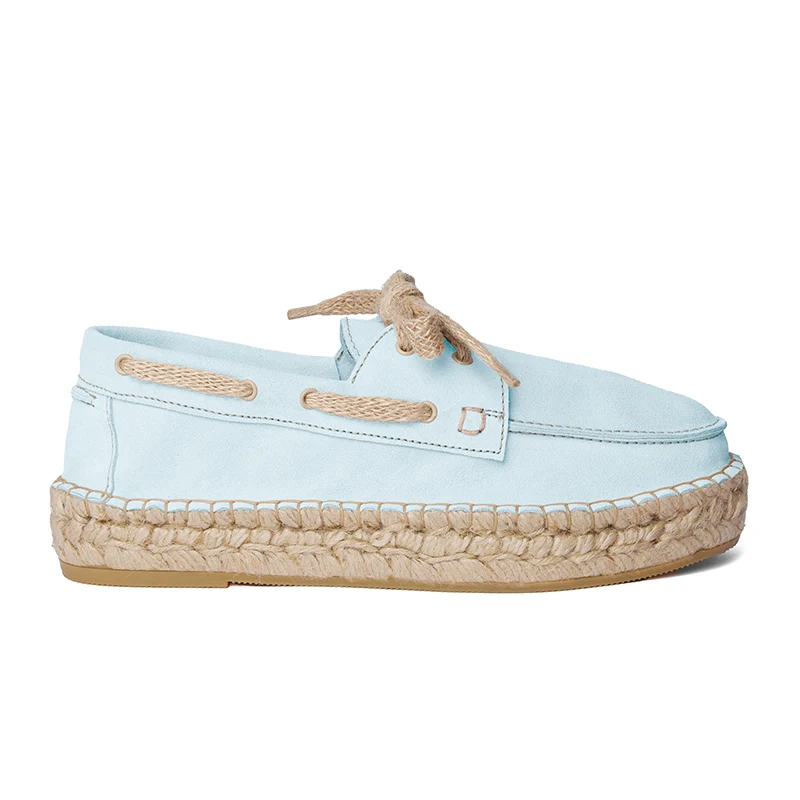 Women’s boat shoe espadrilles – Pastel suede leather