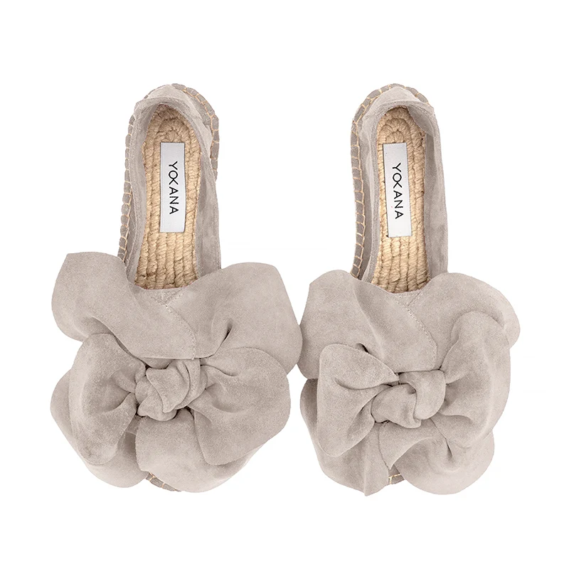 Yokana’s Flower espadrilles – Earth suede leather