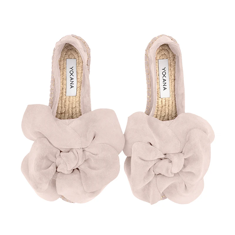 Yokana’s Flower espadrilles – Lotus suede leather