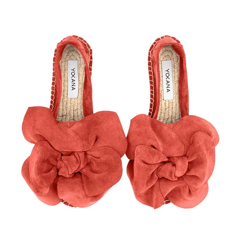 Yokana’s Flower espadrilles – Parrot suede leather
