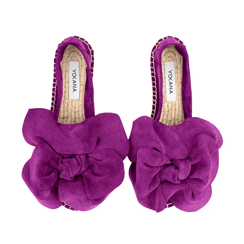 Yokana’s Flower espadrilles – Verbena suede leather