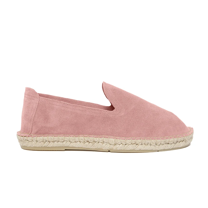 Men’s classic loafers espadrilles – Bubble gum suede leather