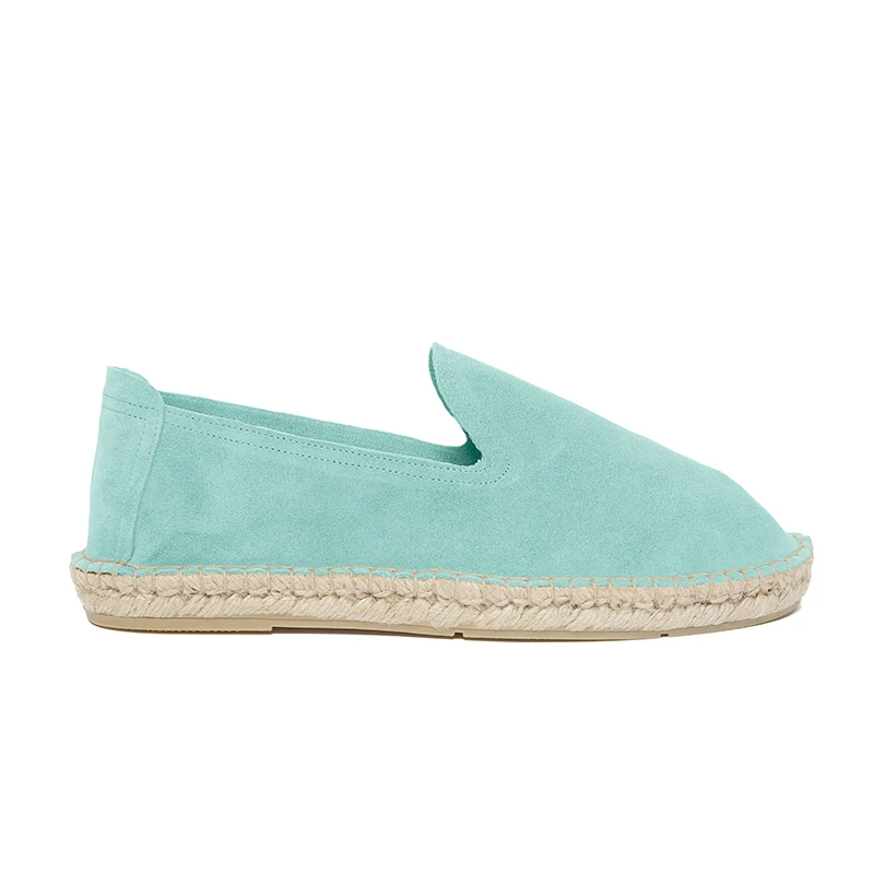 Men’s classic loafers espadrilles – Mint suede leather