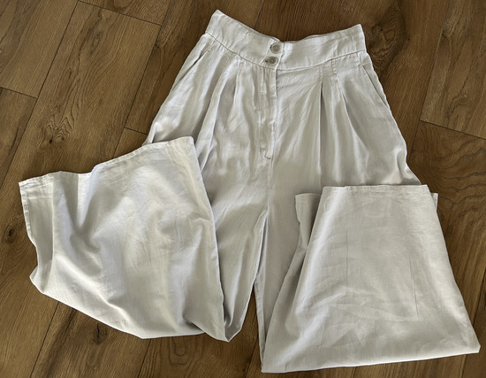 Zara lanene siroke pantalone