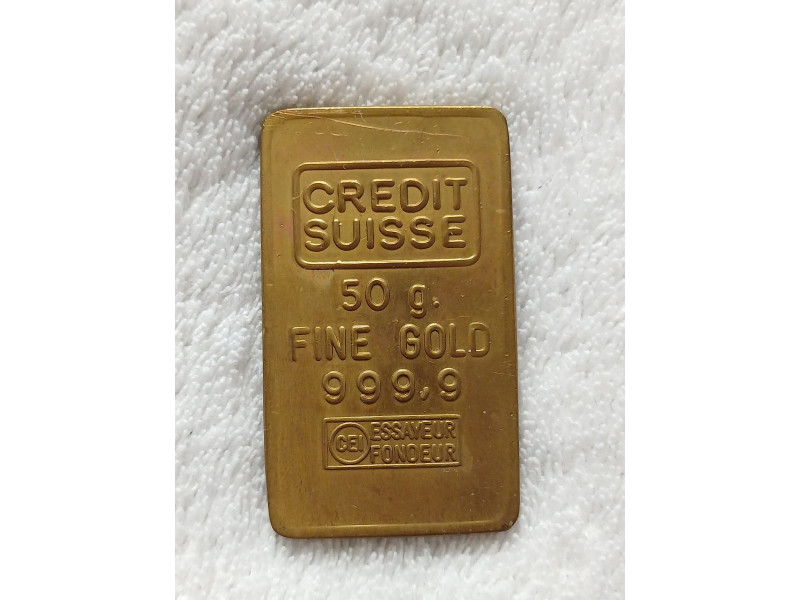 credit suisse fine gold 999.9 suvenir Zlatna poluga
