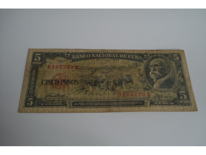 CUBA - 5 PESOS - 1958