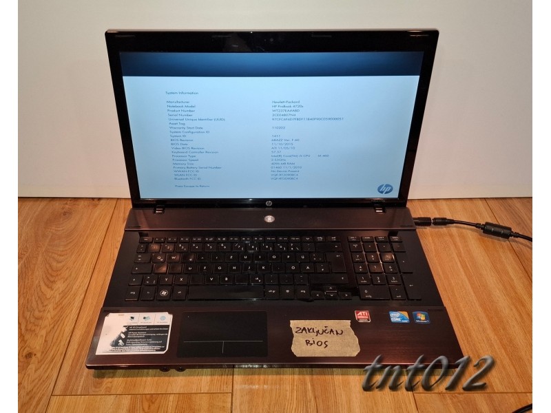 == HP ProBook 4720s = Intel i5-460M = 4Gb= 17,3 HD+ ==