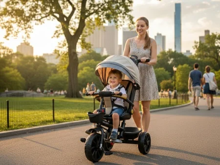 Tricikl za decu sa rotirajućim sedištem I ležećim položajem SM-25204 Krem