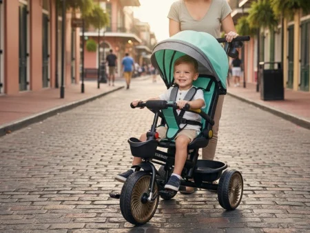 Tricikl za decu sa rotirajućim sedištem I ležećim položajem SM-25205 Zeleni(Mint)