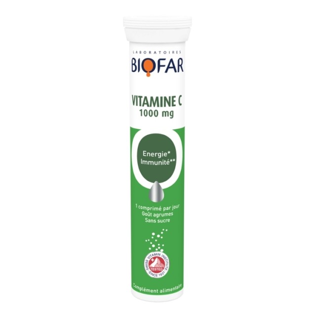 BIOFAR VITAMIN C 1000MG 20 ŠUMEĆIH TABLETA