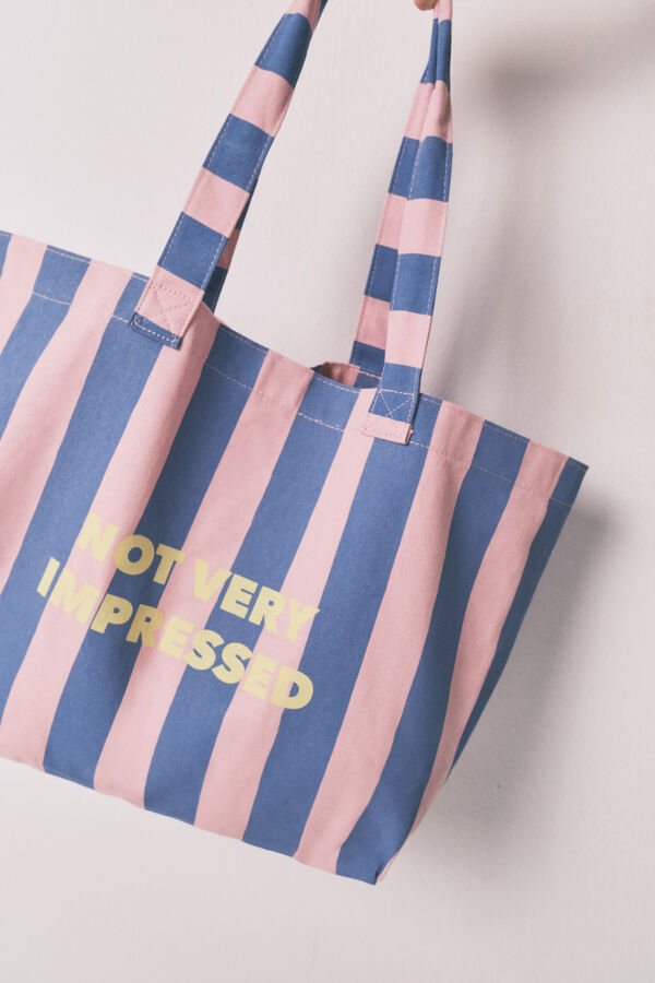 Blauer gestreifter Shopper