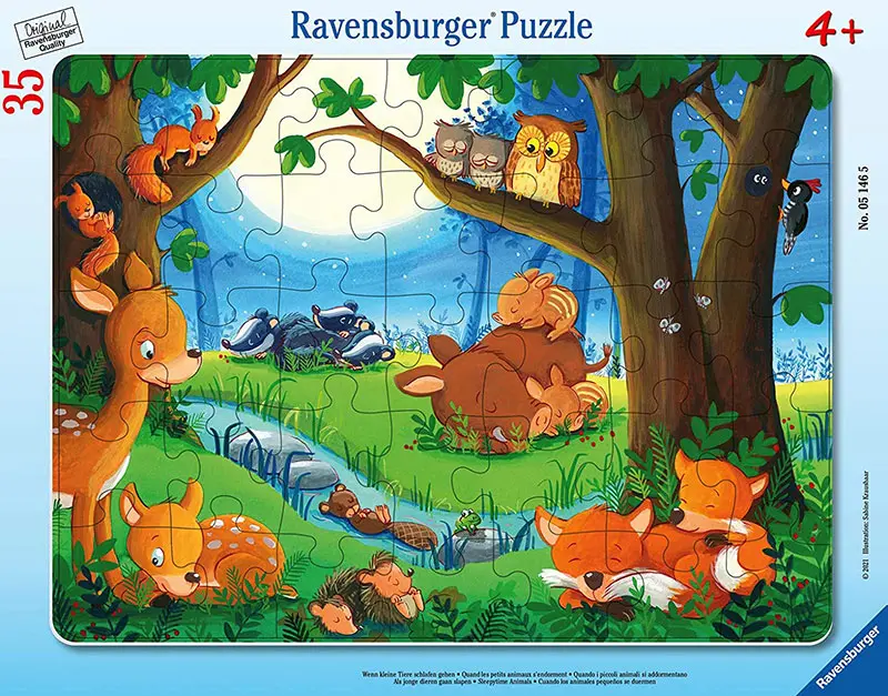 Ravensburger Puzzle 35 delova - Kada male životinje spavaju 05146