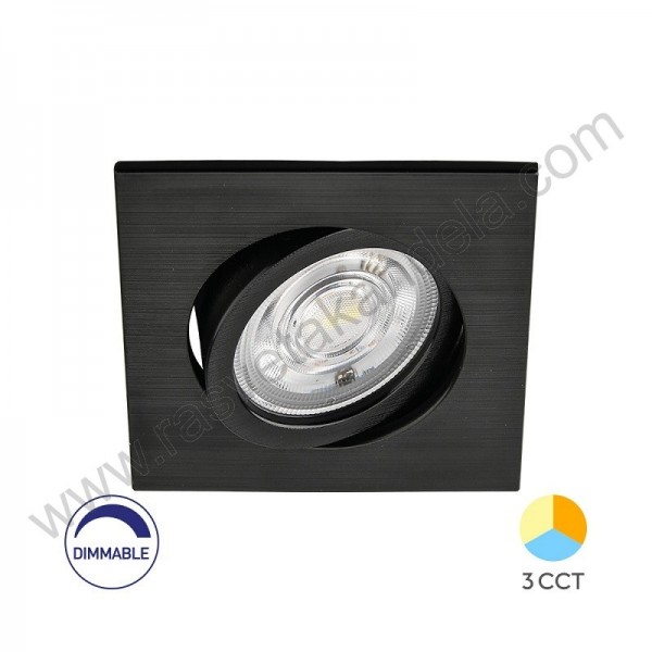 LED rozetna usmeriva 7W 3000/4000/6500K dimabilna crna